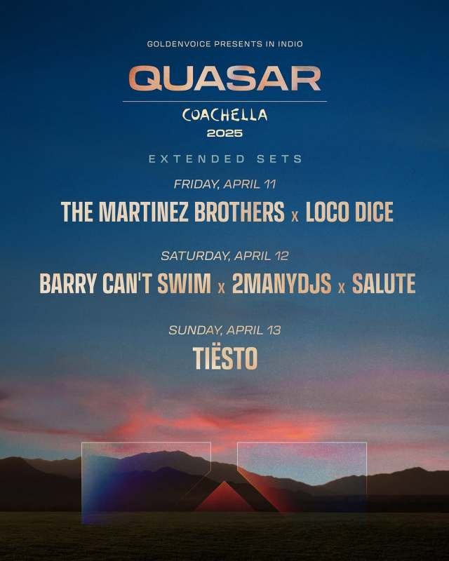 Coachella Unveils 2025 Quasar Stage Lineups, Exclusive Red Bull Mirage ...